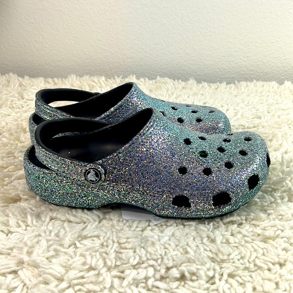 CROCS | Shoes | Crocs Womens Classic Clog Glitter Sparkling Slip On ...
